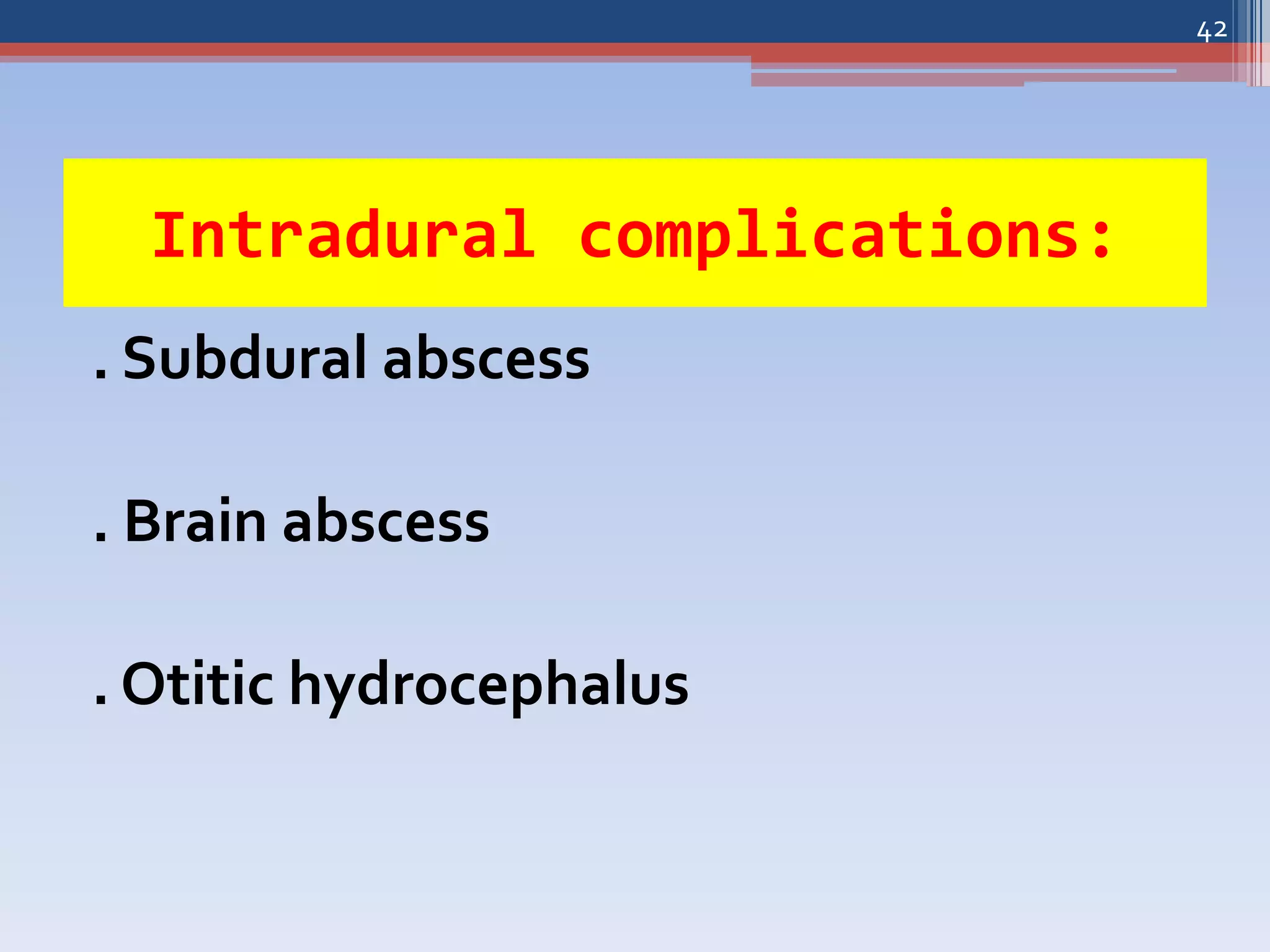 Management of complications of acute otitis media | PDF