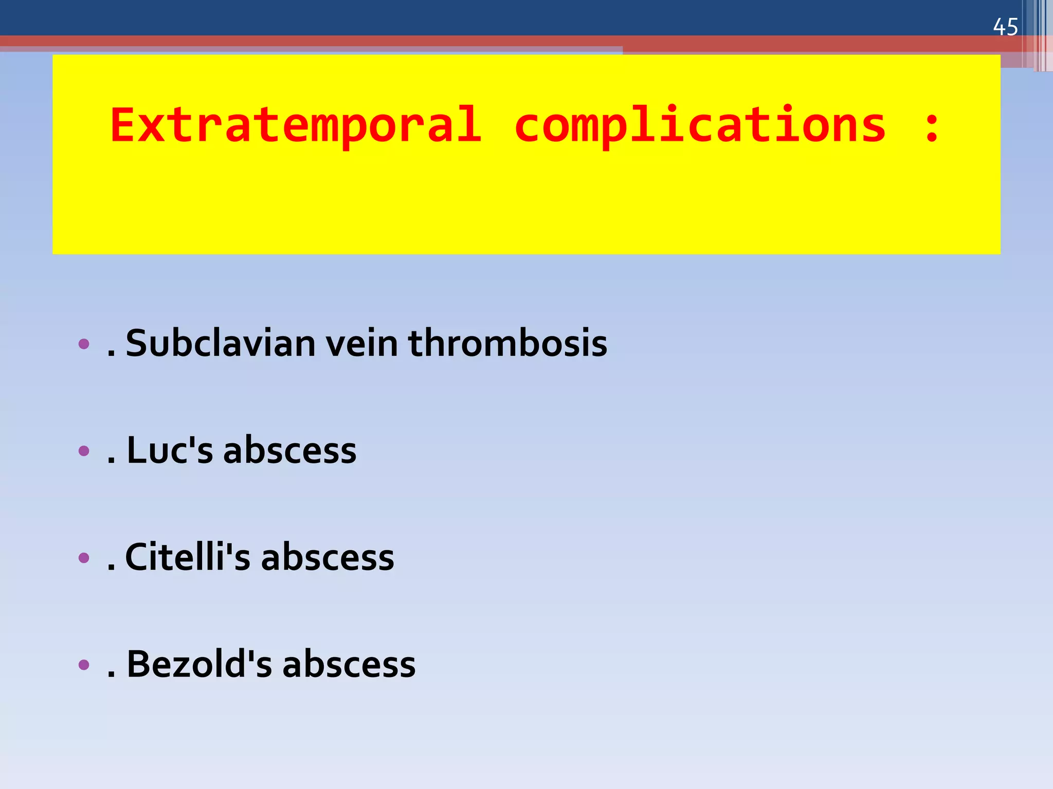 Management of complications of acute otitis media | PDF