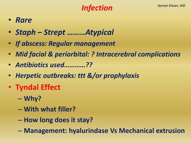 Management of complications of dermal fillers implant | PPTX