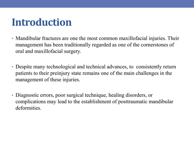 Management of complications of mandibular trauma | PPTX | Bone and ...