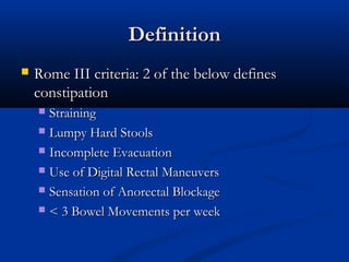 Management of constipation in adults 2.0 | PPT
