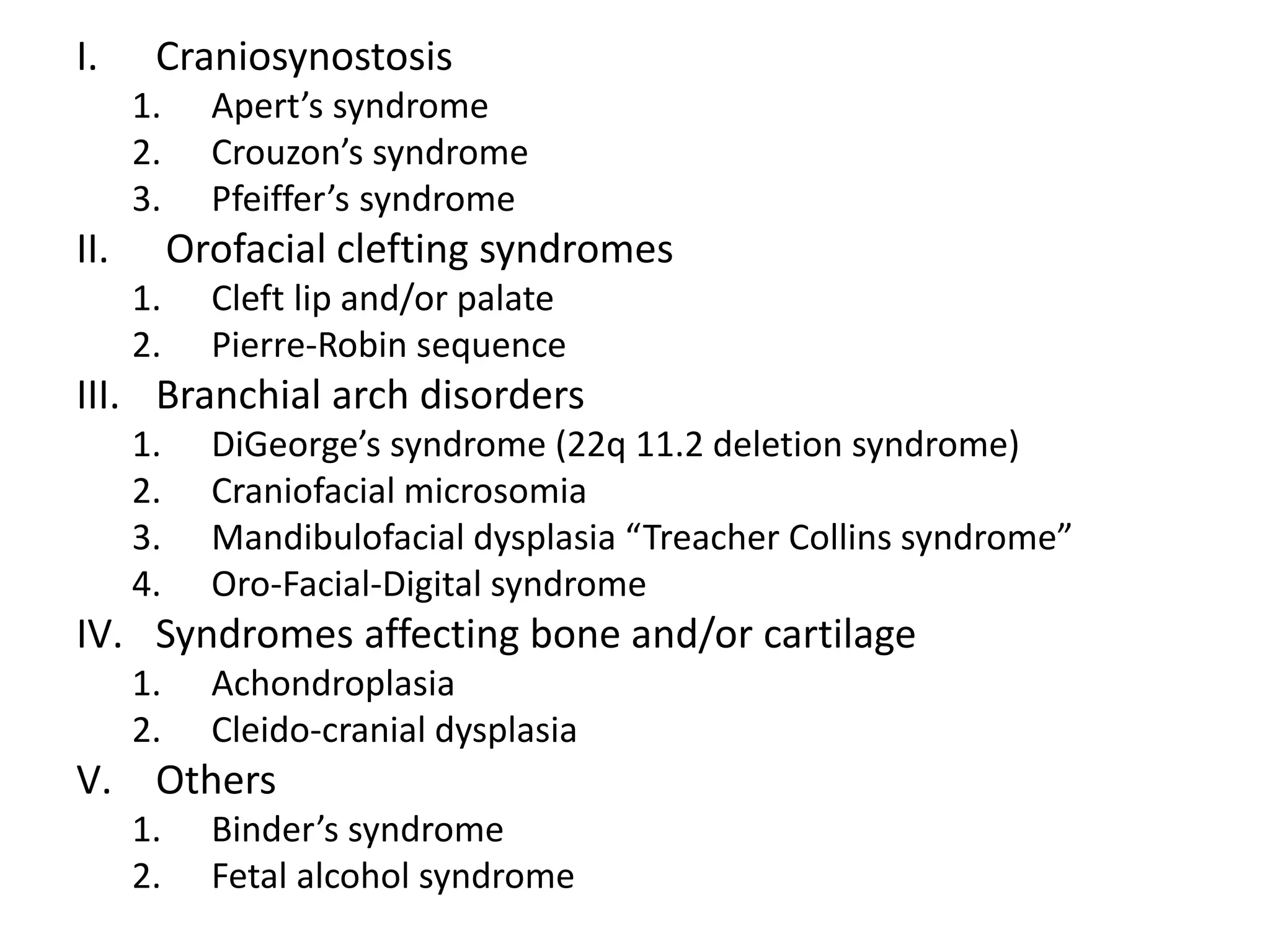 Management of craniofacial syndromes and developmental anomalies | PPTX