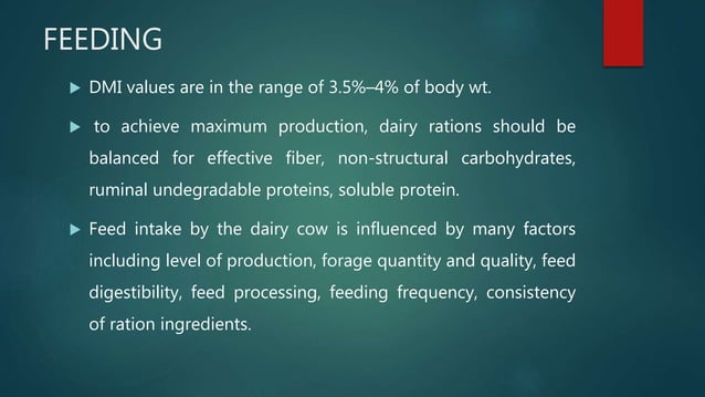 Management of dairy cattle | PPTX