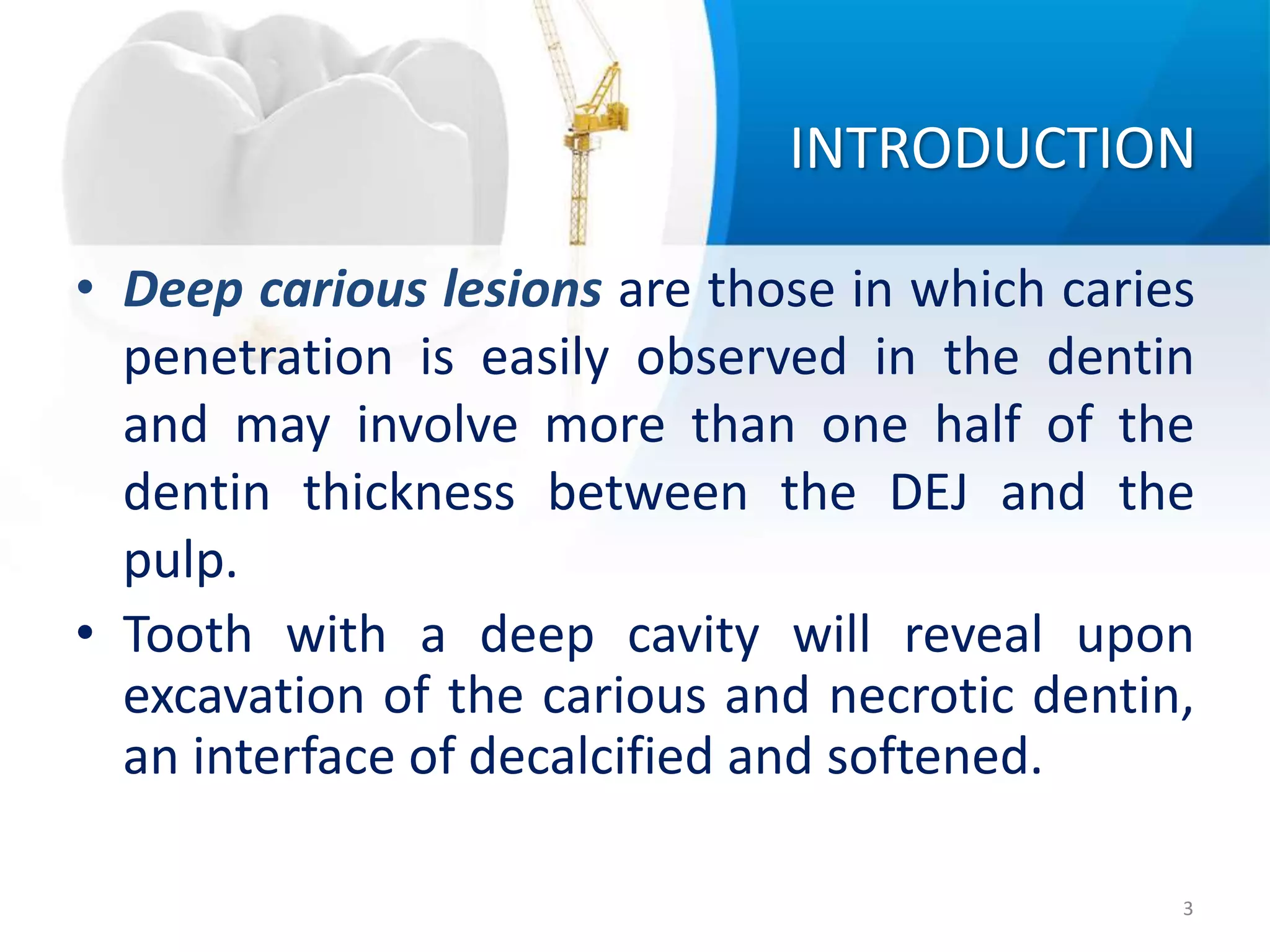 Management of deep carious lesions | PPTX