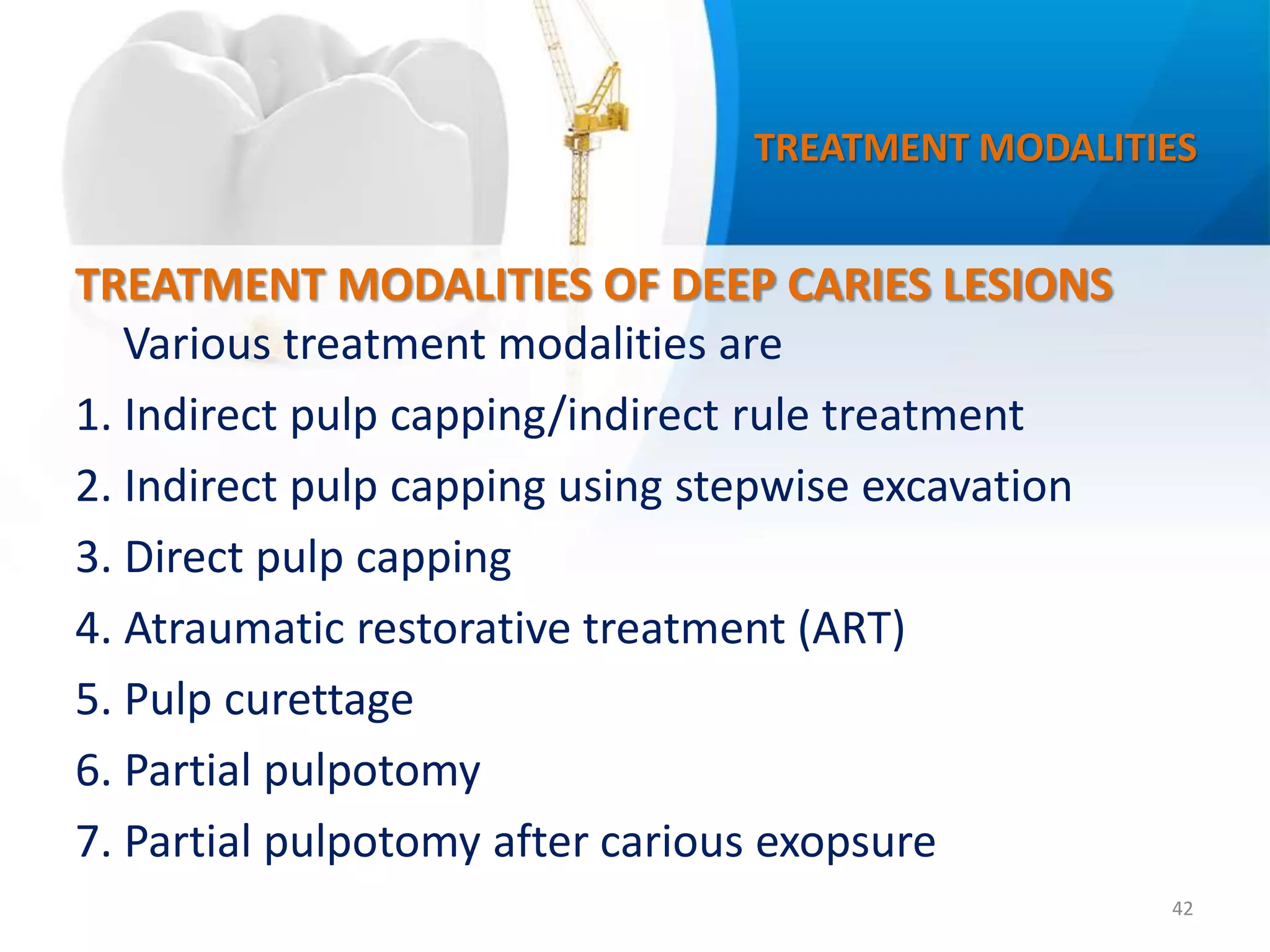 Management of deep carious lesions | PPTX