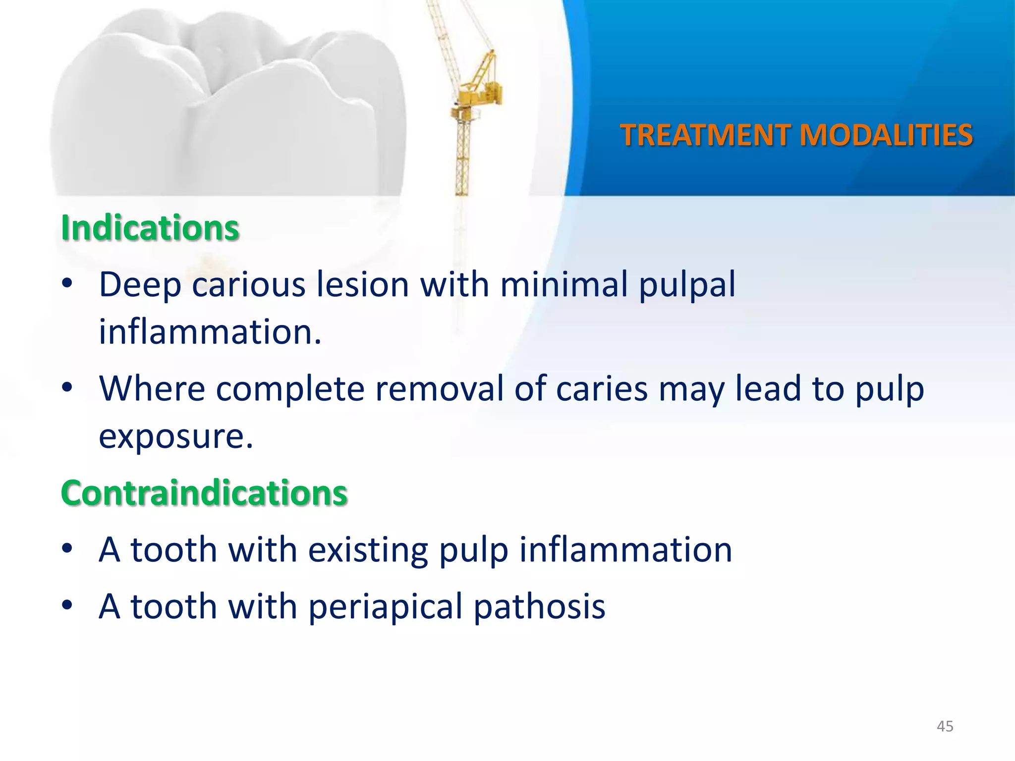 Management of deep carious lesions | PPTX