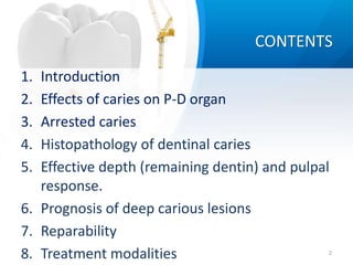 Management of deep carious lesions | PPTX