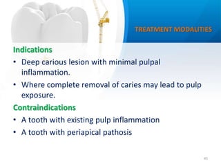 Management of deep carious lesions | PPTX