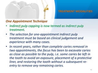 Management of deep carious lesions | PPTX