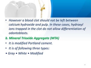 Management of deep carious lesions | PPTX