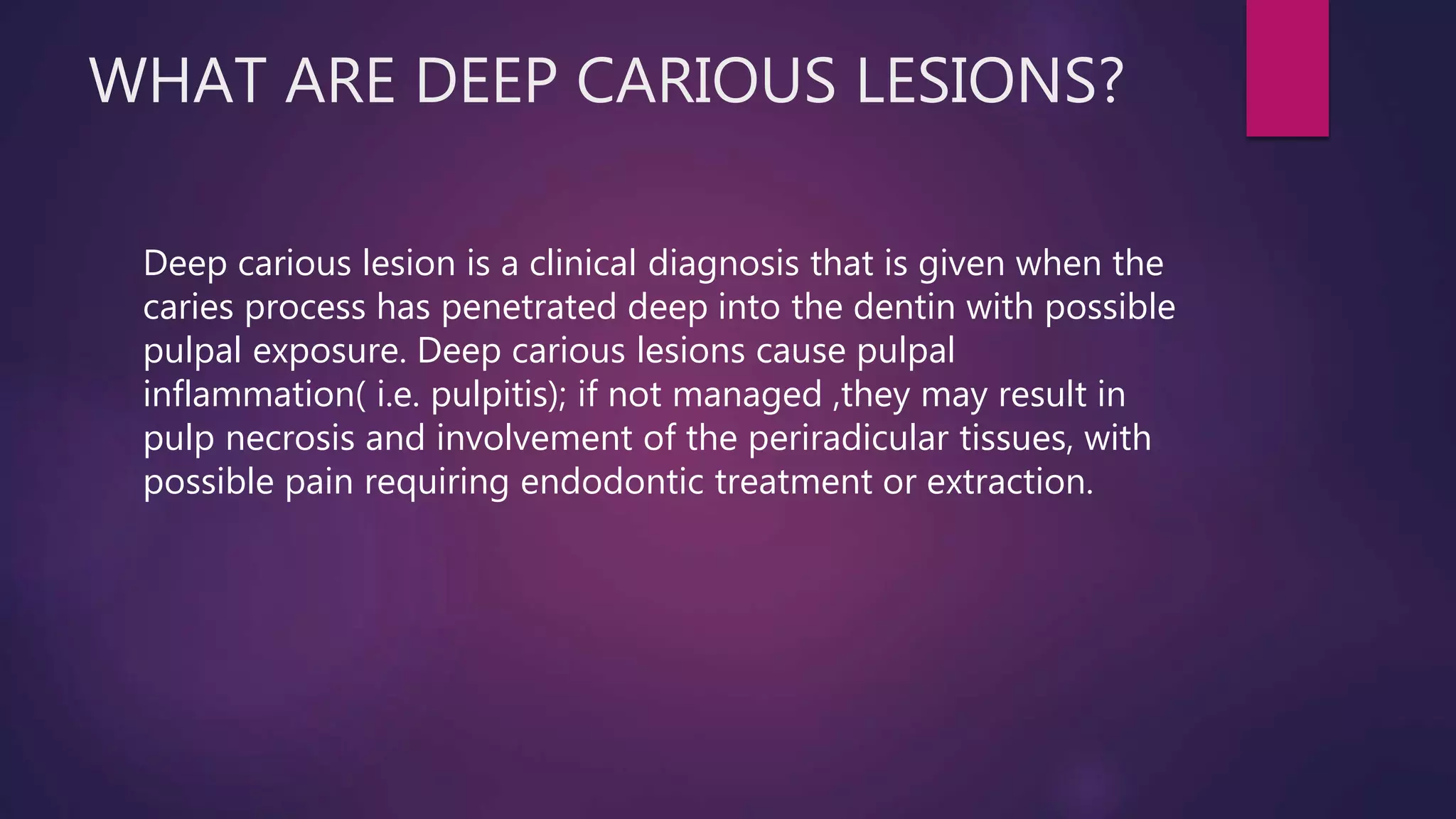 Management of deep carious | PPTX