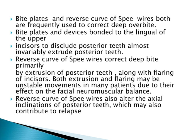 Management of deep overbite | PPTX | Dental Health | Diseases and ...