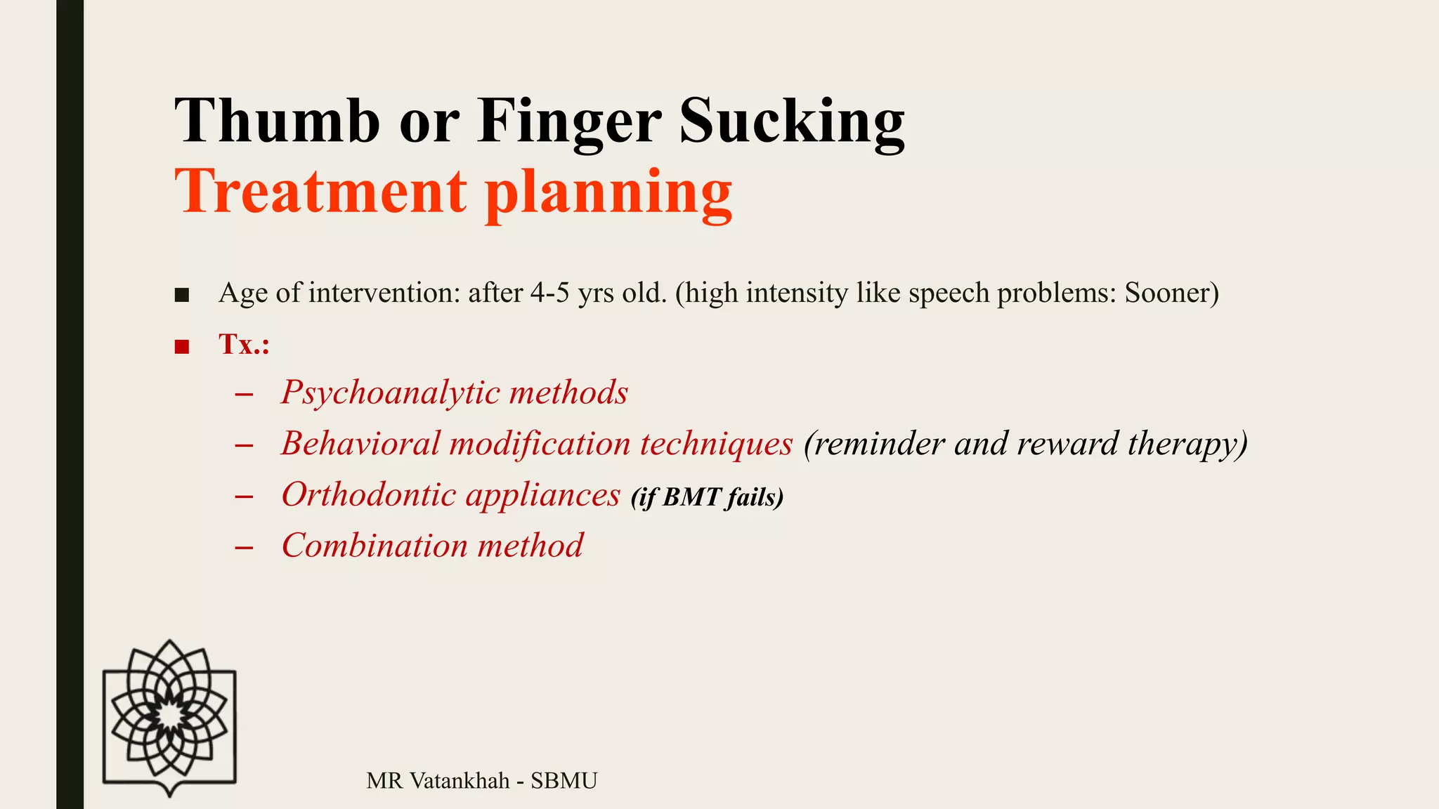 Management of deleterious oral habits in dental office | PPTX