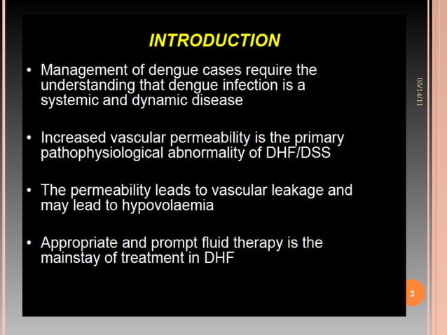 Management of dengue patient | PPT | First Aid | Injuries