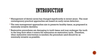 MANAGEMENT OF DENTAL CARIES presentation conservative | PPTX