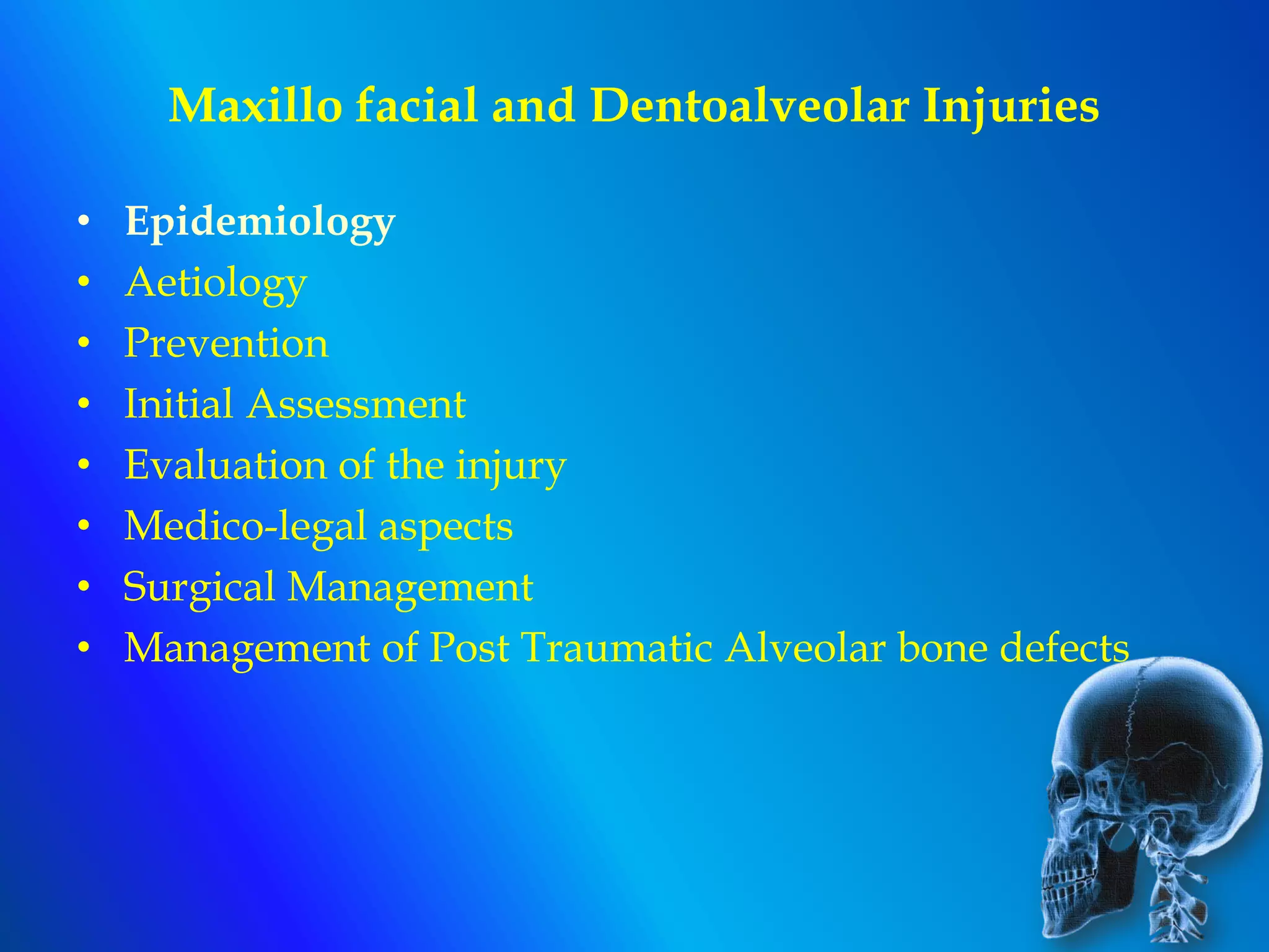 Management of dento alveolar trauma | PDF