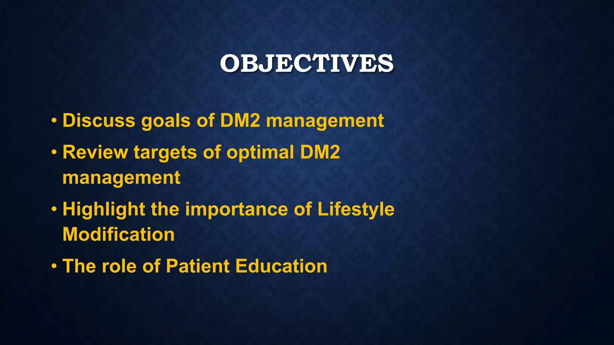 Management of diabetes mellitus type 2 in primary health care setting ...