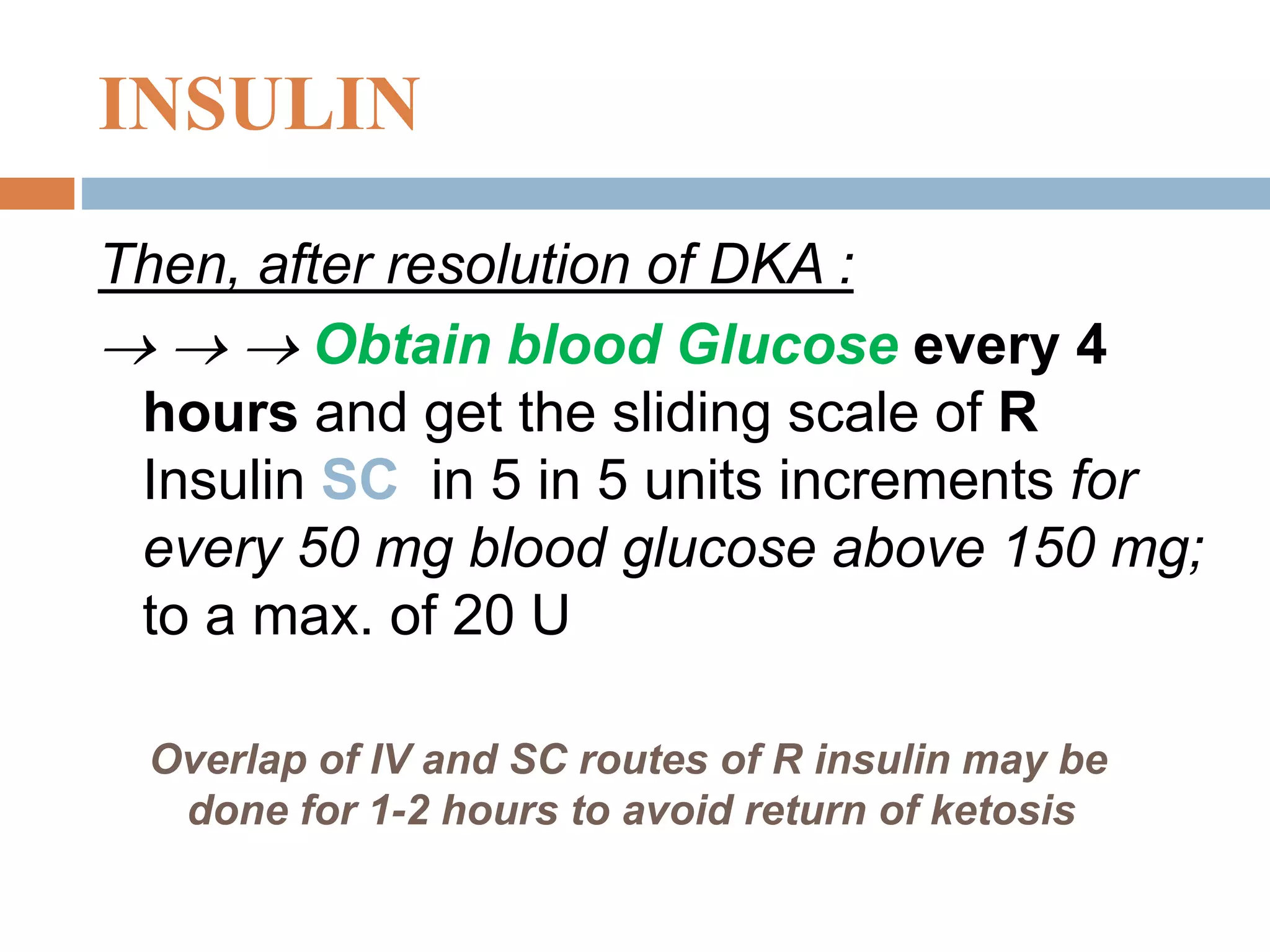 Management of diabetic ketoacidosis dka | PPTX