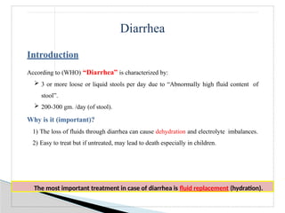 Clinical presentation and Management of Diarrhea | PPTX