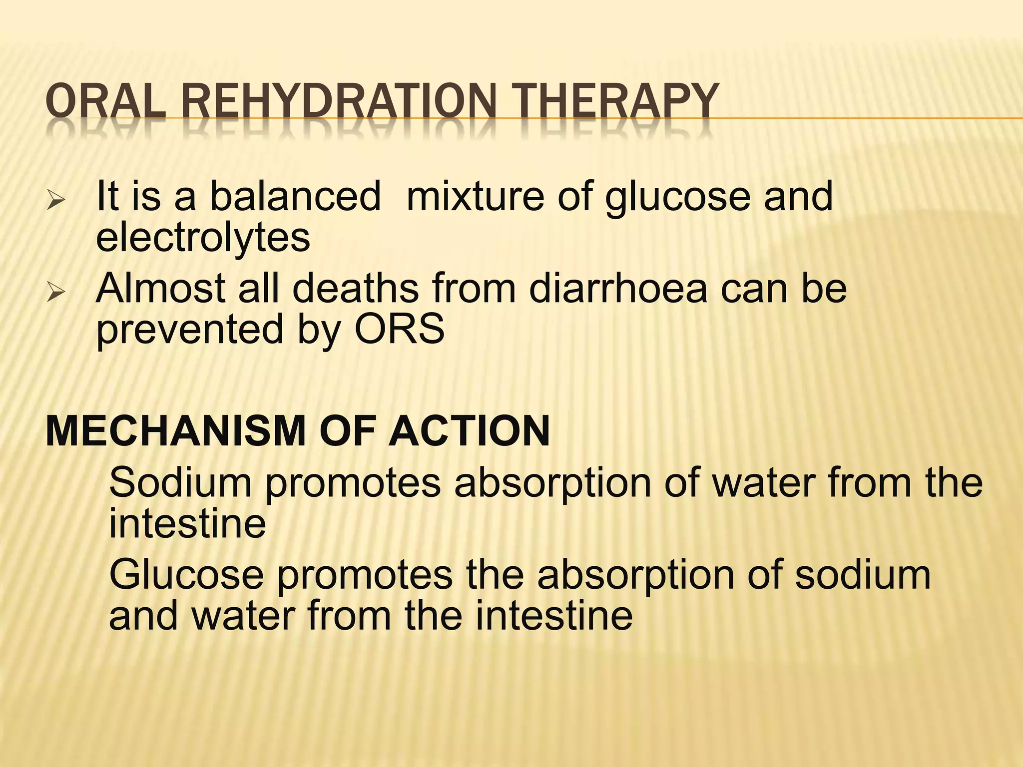 Management of diarrhoea | PPTX