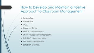 Classroom Management (Management of Discipline) | PPTX