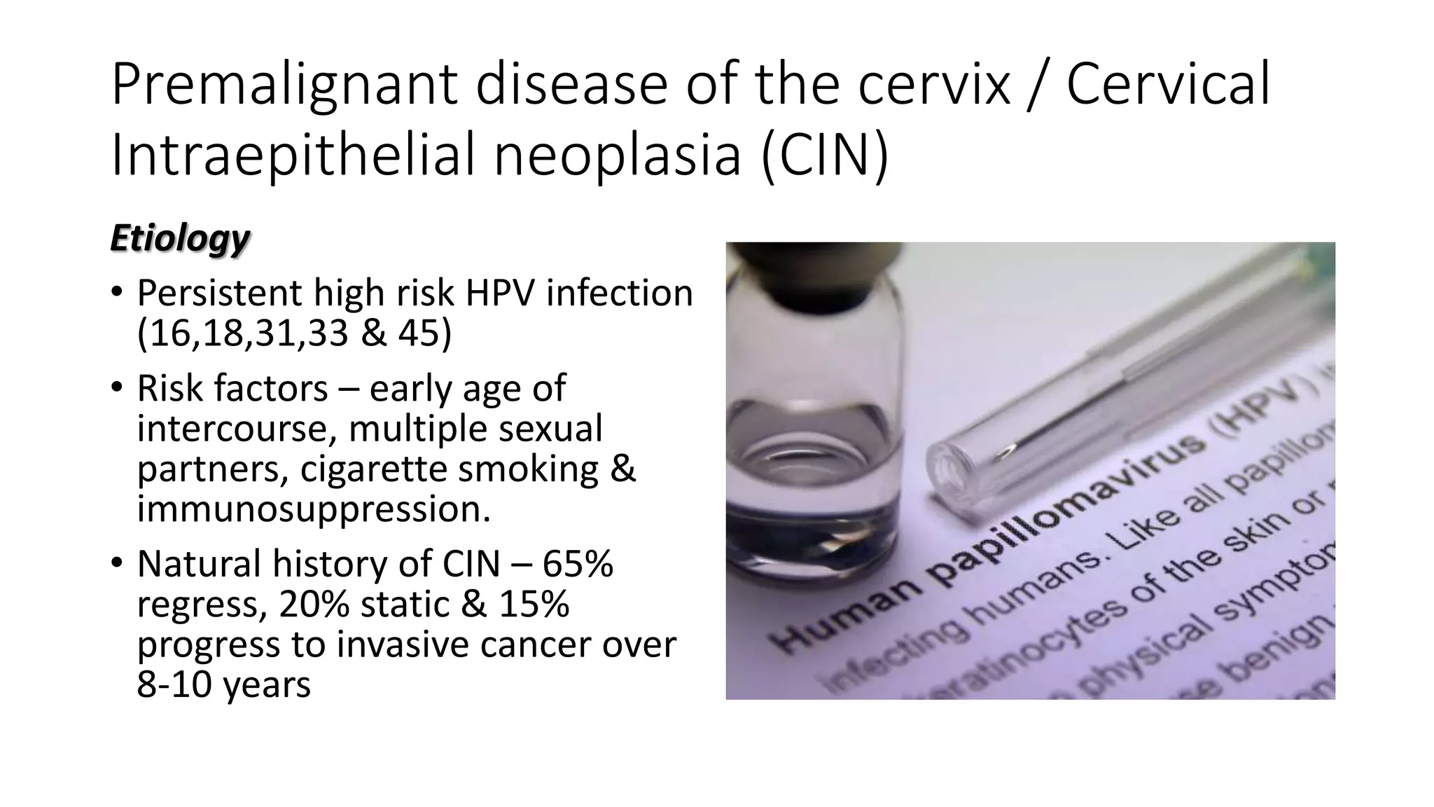 Management of diseases of cervix | PPTX | Sexual Conditions | Sexual Health