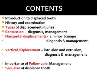 Management of displaced tooth | PPT