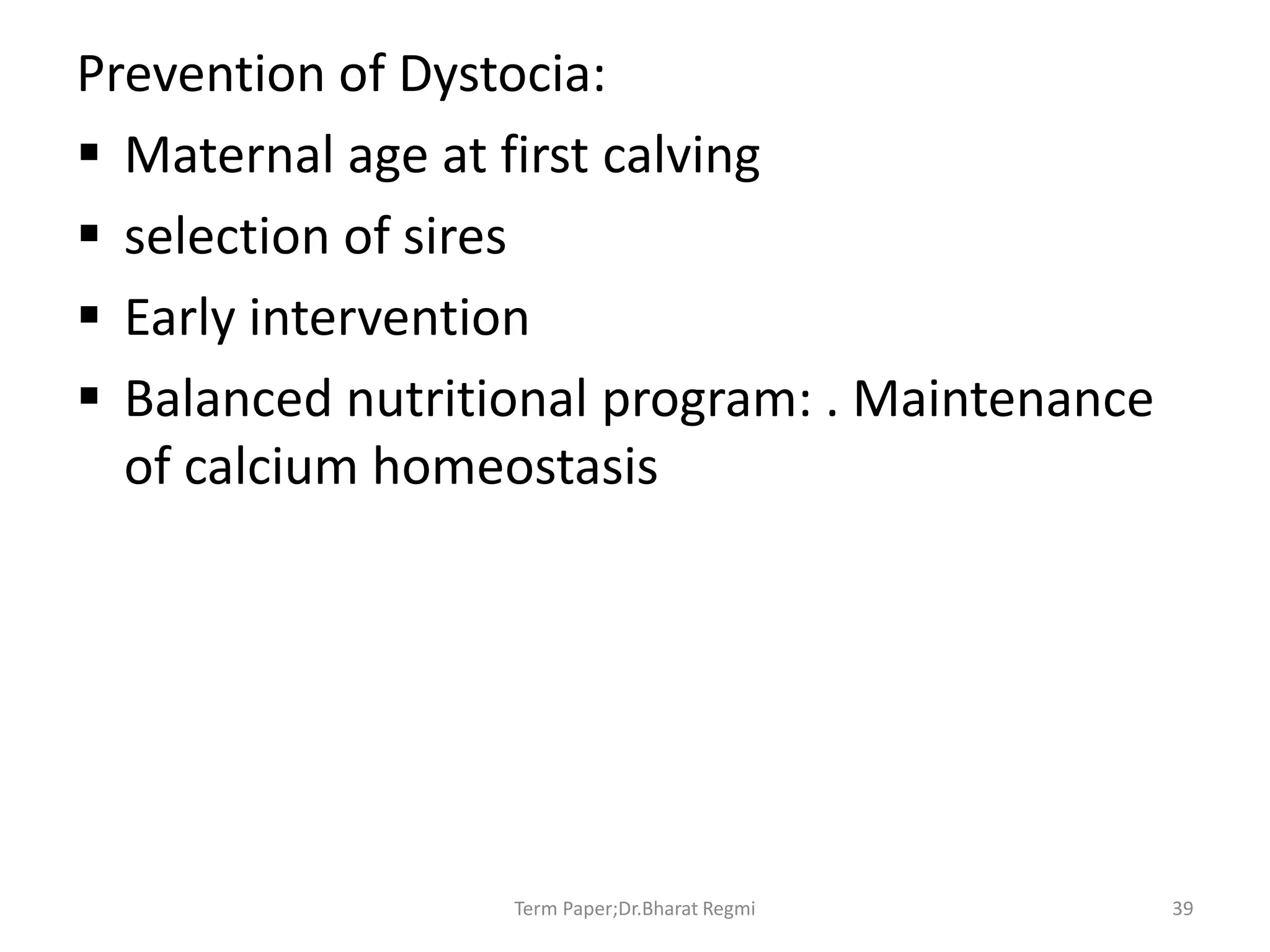 Management of dystocia in bovines | PPTX