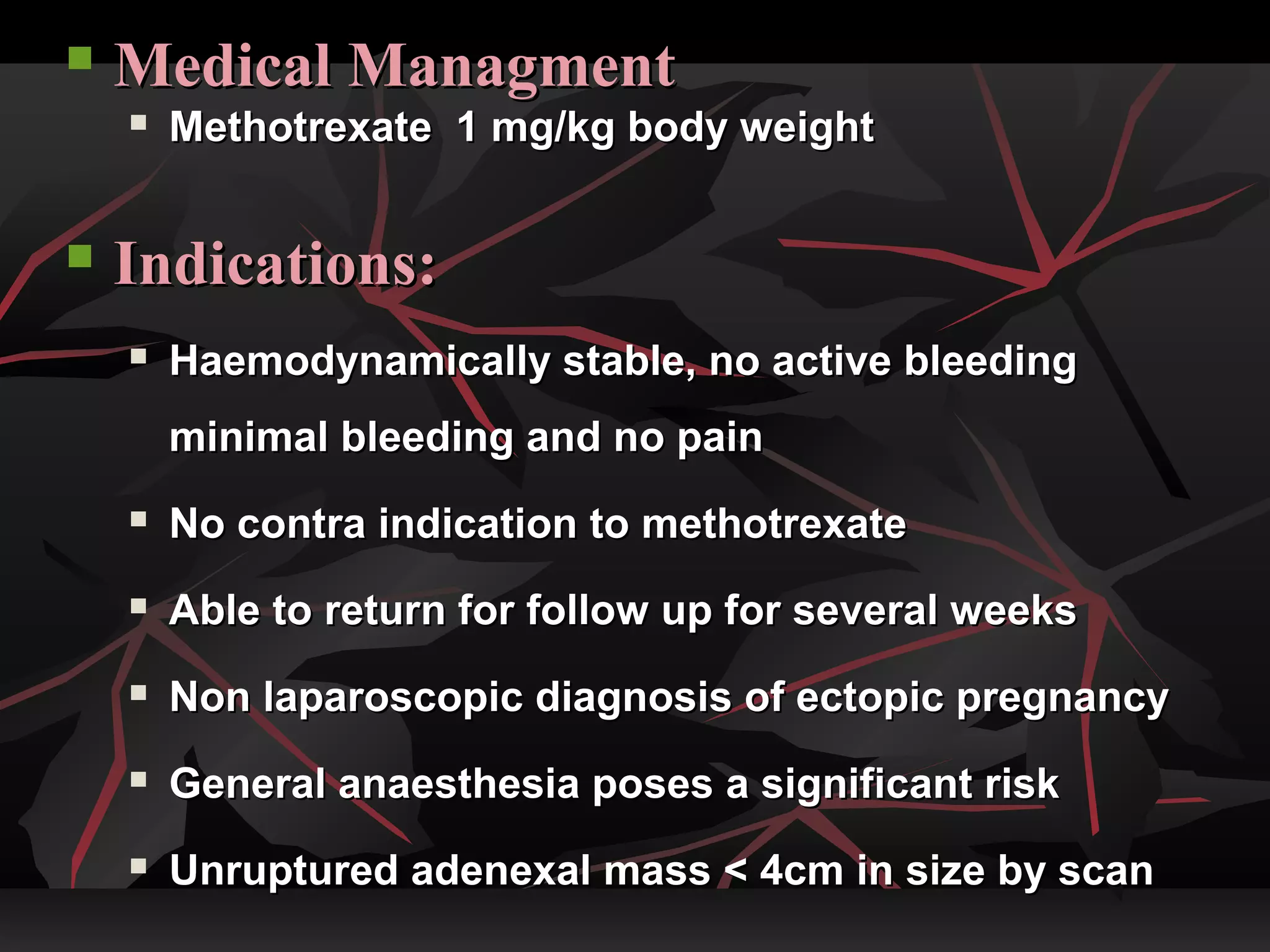 Management of ectopic pregnancy | PPT