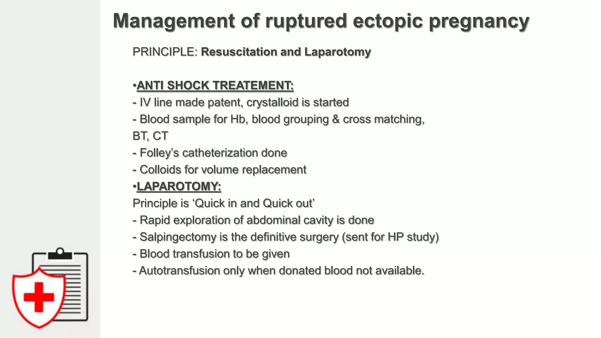 Management of ectopic pregnancy. | PPTX