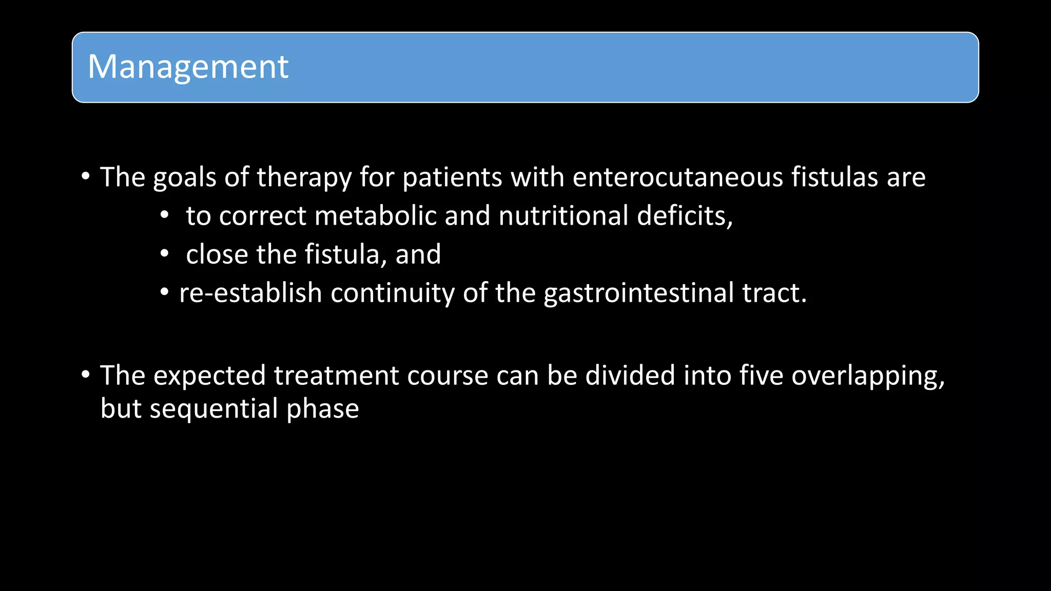 Management of enterocutaneous fistula | PPTX
