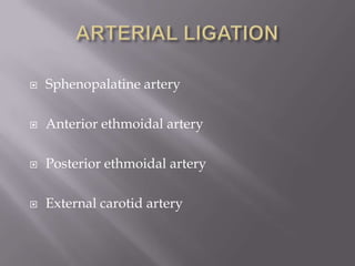Management of epistaxis | PPTX