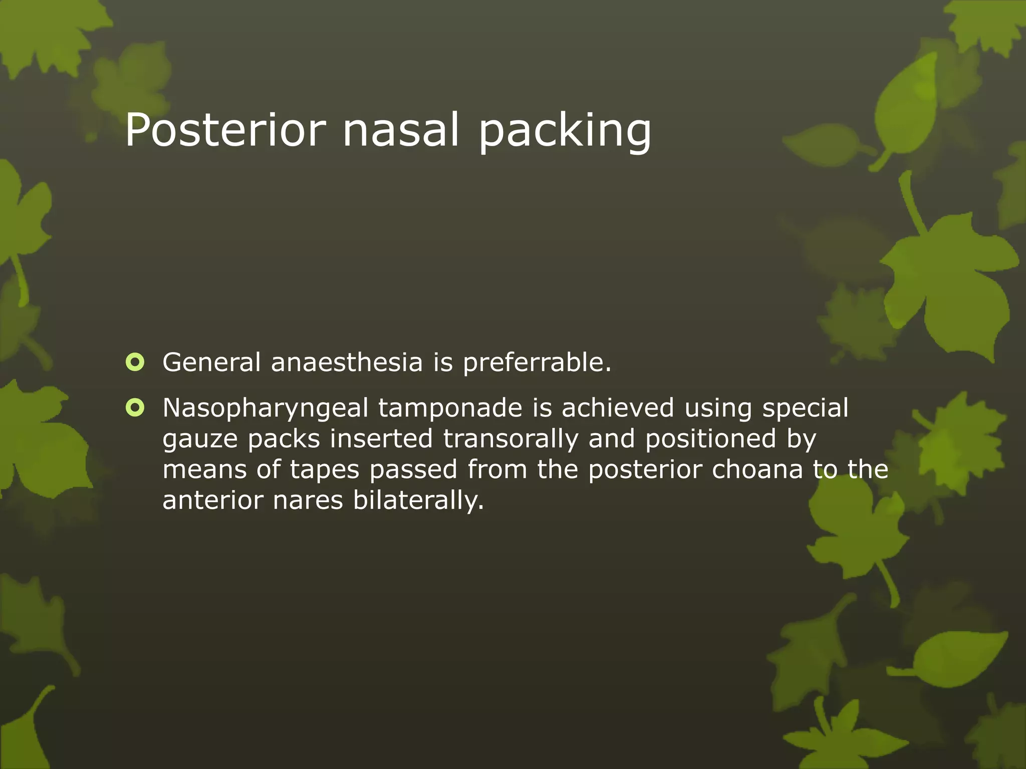 Management of epistaxis | PPTX