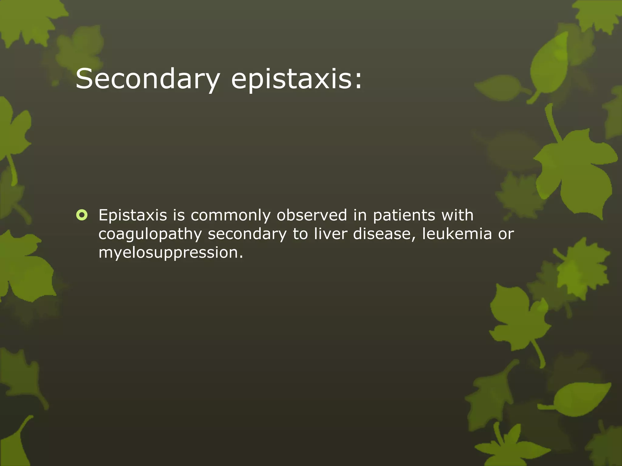 Management of epistaxis | PPTX