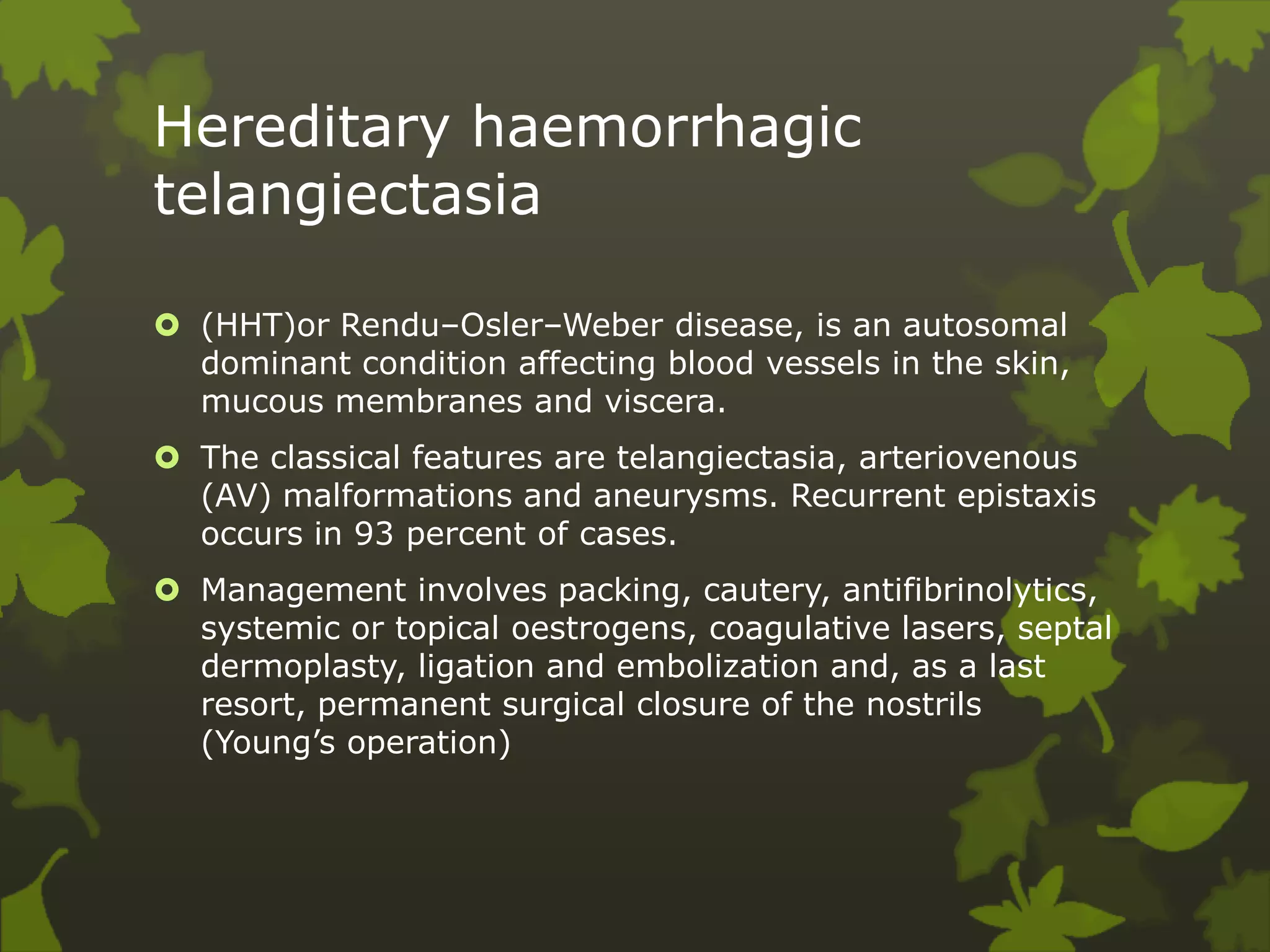 Management of epistaxis | PPTX