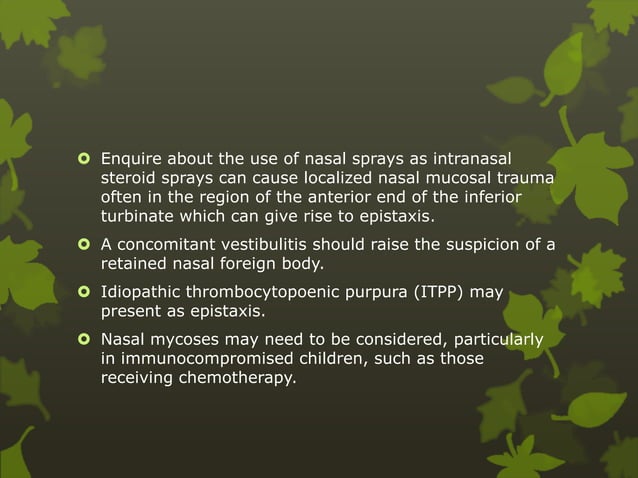 Management of epistaxis | PPTX | First Aid | Injuries