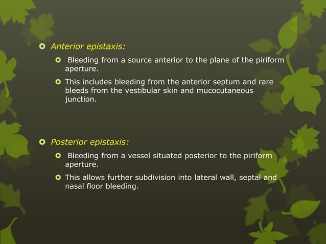 Management of epistaxis | PPTX | First Aid | Injuries