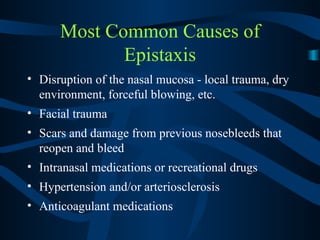 Management Of Epistaxis Goal Is Control | PPT