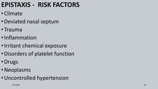 Management of epistaxis in primary care | PPTX