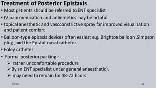 Management of epistaxis in primary care | PPTX