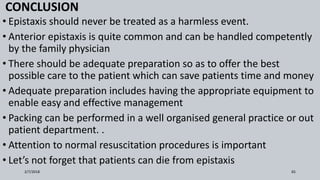 Management of epistaxis in primary care | PPTX