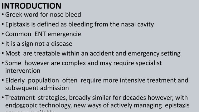 Management of epistaxis in primary care | PPTX
