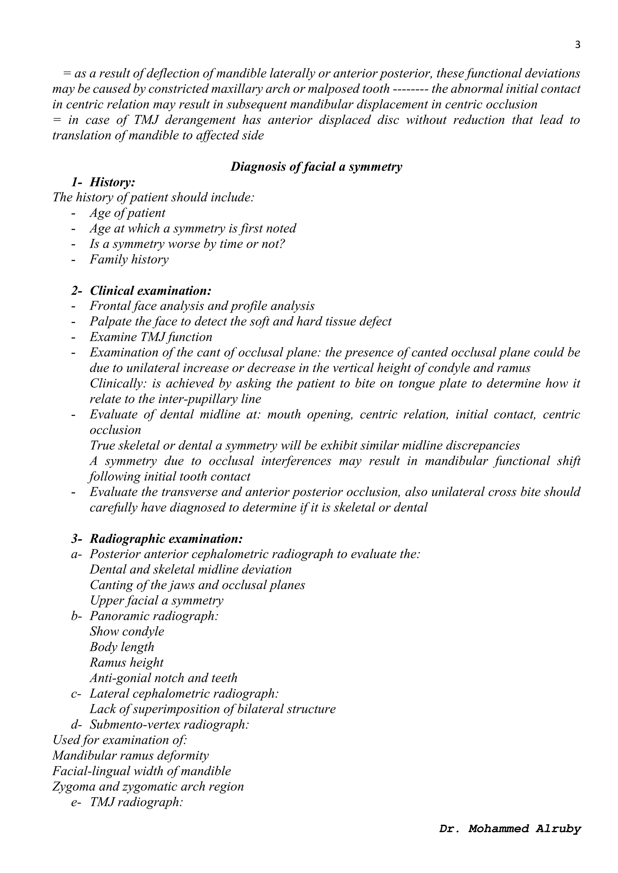 management of facial a symmetry.docx