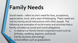 Management of Family Resources - Grade 6 | PPTX