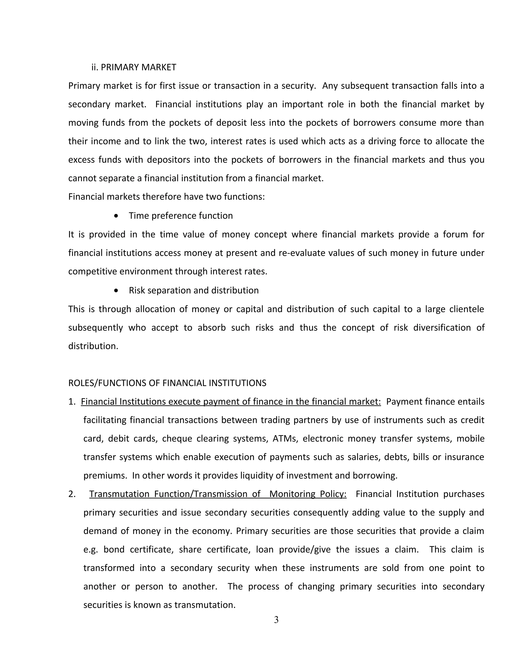 Management of financial institutions | RTF