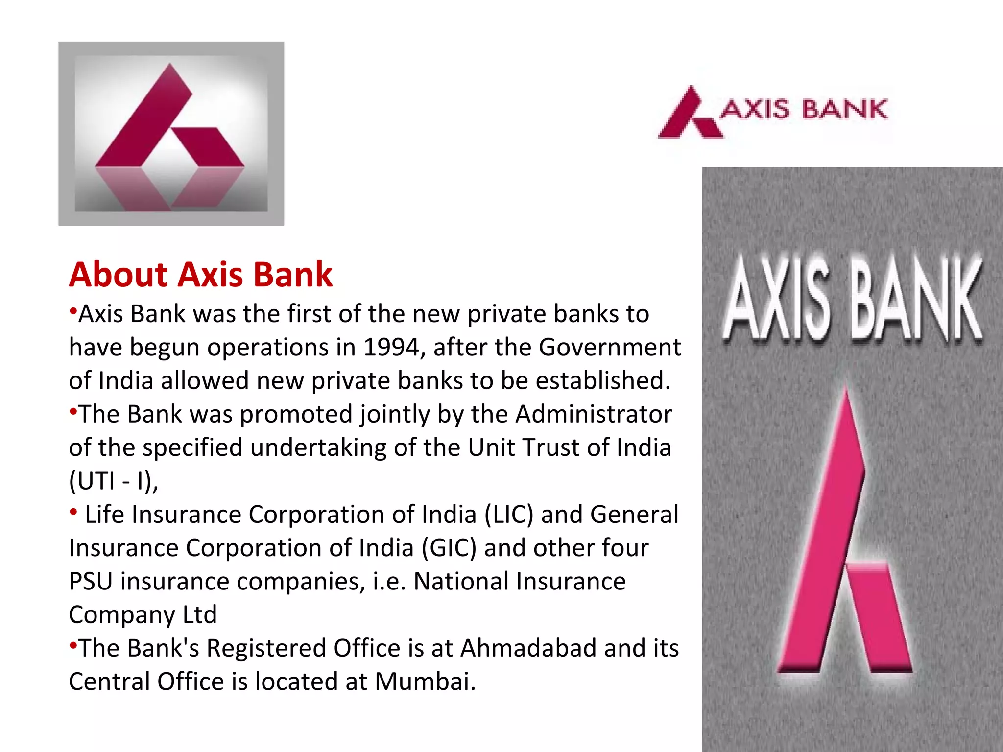Management of financial institutions ...axis bank ppt | PPT
