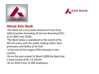 Management of financial institutions ...axis bank ppt | PPT