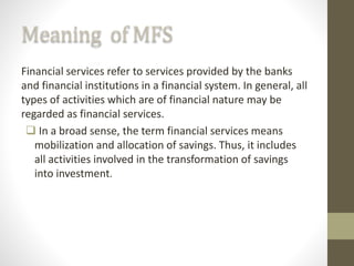 Management of financial services | PPTX