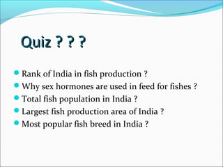 Management of fish production | PPT