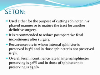 Management of fistula of ano. | PPTX